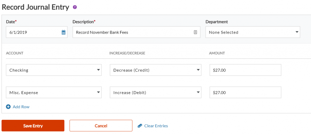 Recording a Journal Entry in Patriot's Small Business Accounting Software