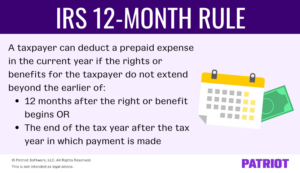 12-Month Rule for Prepaid Expenses | Overview & Examples