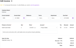 Edit Paid Invoices | Patriot Accounting Software