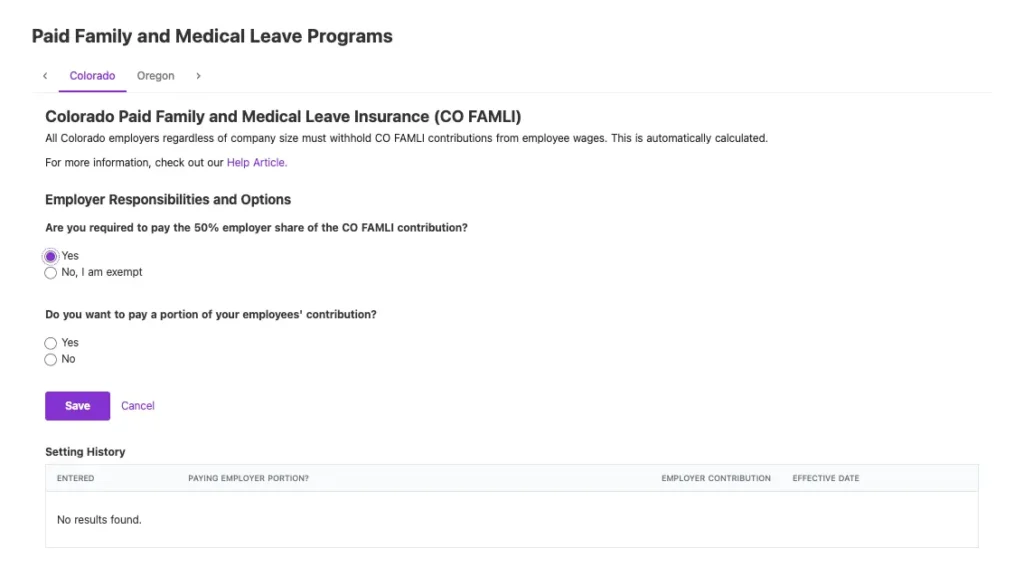 Colorado Family Medical Leave Insurance | Set Up CO FAMLI